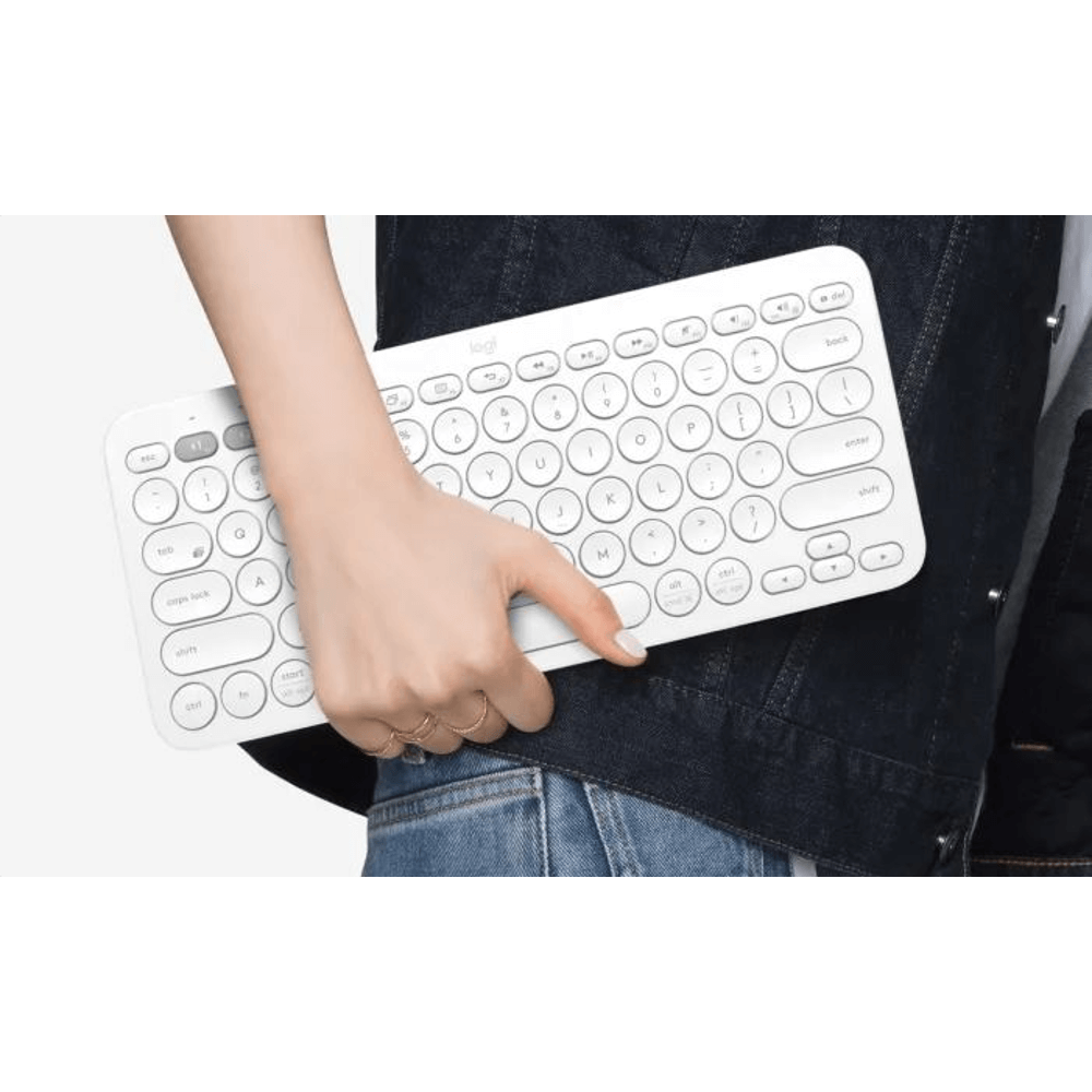 מקלדת Bluetooth בצבע לבן מבית Logitech דגם K380 Be Wire